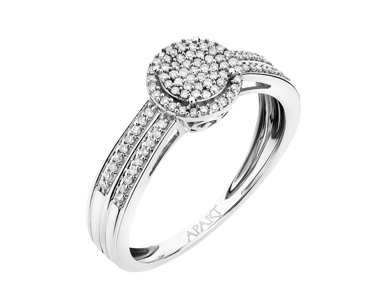 Pier cionek Z Bia ego Z ota Z Diamentami 0 25 Ct Pr ba 750 Nr Wzoru